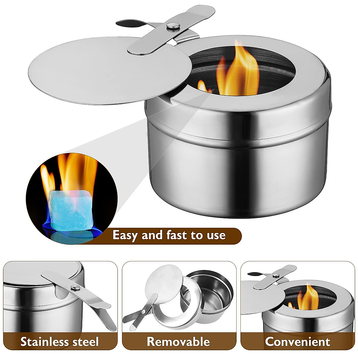 DOITOOL Buffet Food Warmer Chafing Fuel Holder Chafer Wick Fuel Holder Buffet Warmer Warming Trays for Chafing Fuel Chafers And Buffet Warmers Parties Supplies