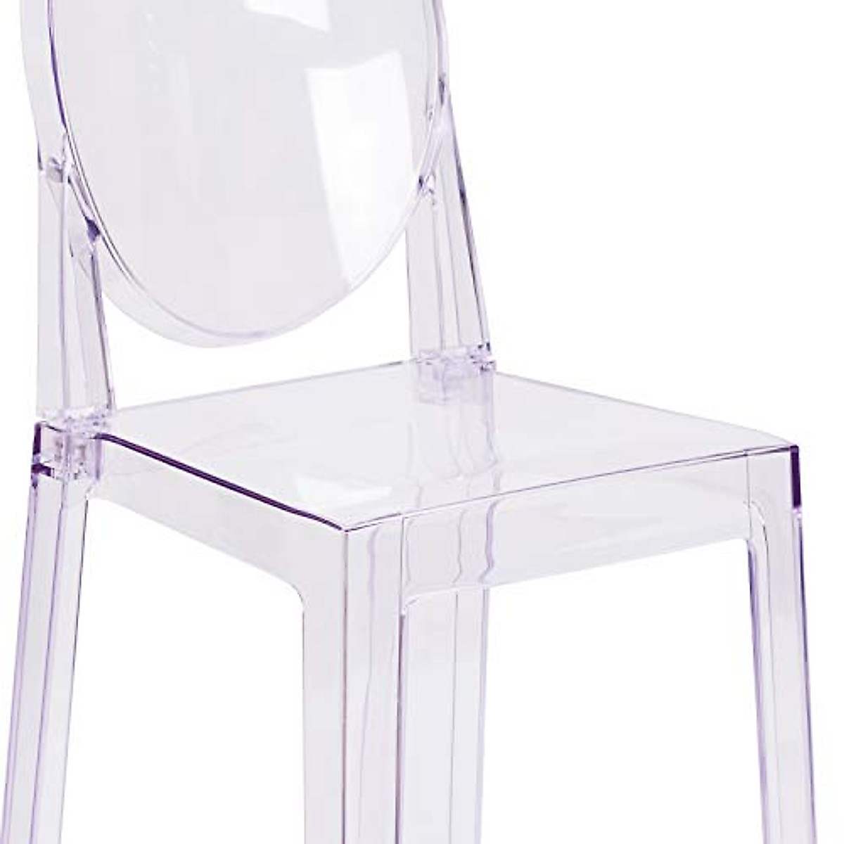 Flash Furniture Revna 4 Pack Revna Ghost Chair with Oval Back in Revna Transparent Crystal
