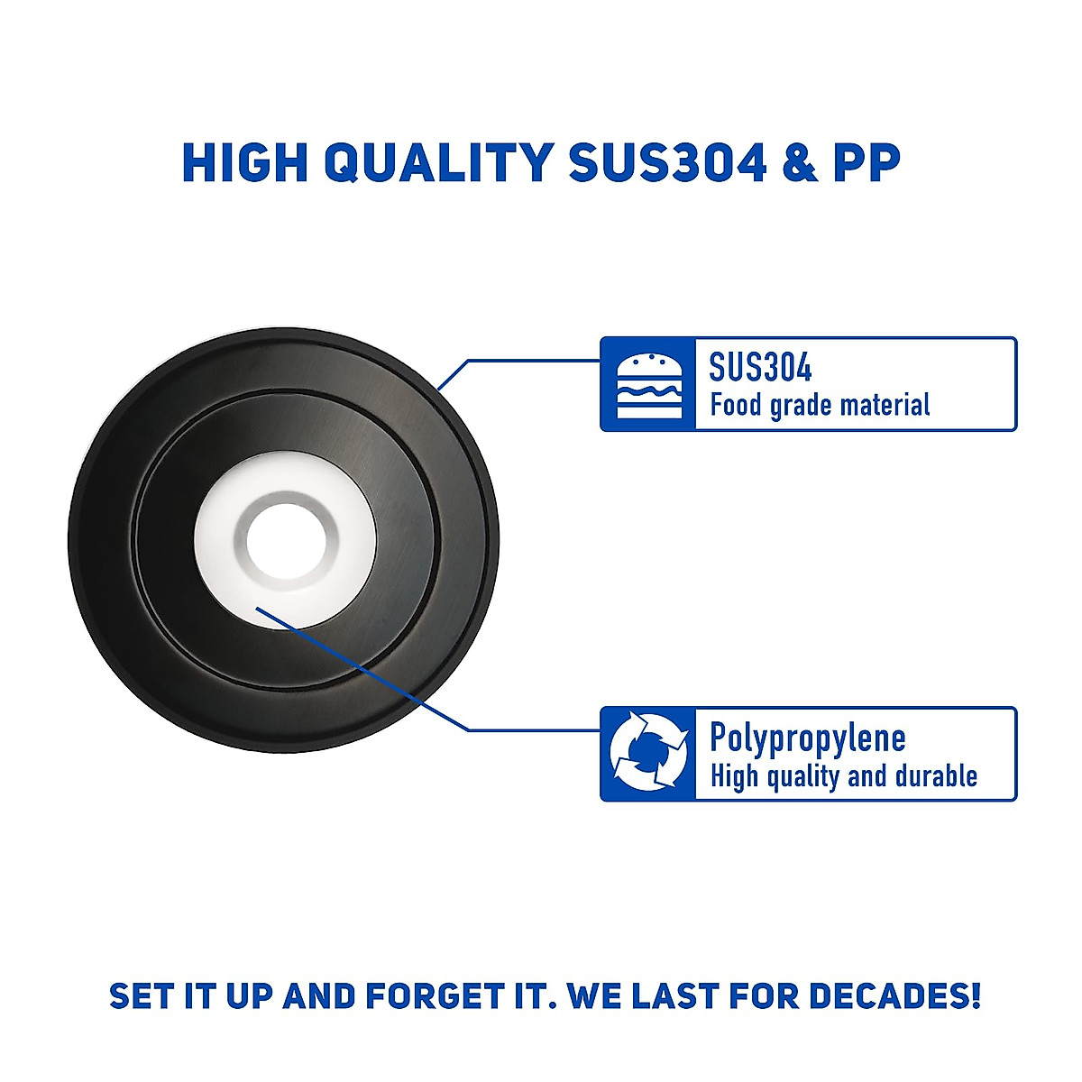 Welvzen 1/2" Thick Spacer for Tub Spout, Flange Trim Ring for Bath Faucet, Eschutcheon Cover Plate for Spigot with Split PVC Blocking Water, Shower Pipe Remodeling Sealer (304SUS-Matte Black)