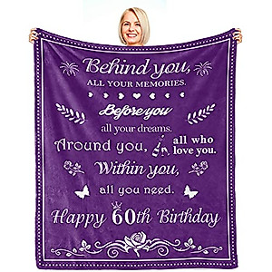 60th Birthday Gift for Women Blanket 50"x60", Gift for 60-Year-Old Women, 60th Birthday Gift - Birthday Gifts for 60 Years Old Woman Mom Grandma Wife, 1962 60th Birthday Blanket