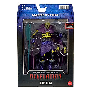 Masters of the Universe Masterverse Scare Glow Action Figure with Glow-in-The-Dark Head & Accessories, 7-inch Motu Collectible Gift for Fans 6 Years Old & Up