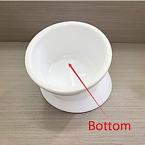 White Small Ceramic Raised Cat Bowls, Tilted Elevated Food or Water Bowls, Stress Free, Backflow Prevention, Dishwasher and Microwave Safe, Lead & Cadmium Free