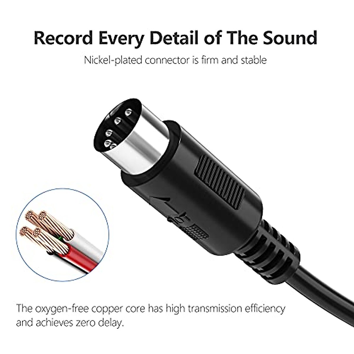 Mellbree MIDI Cable, 2-Pack 3-Feet Male to Male 5-Pin MIDI Cable Compatible with MIDI Keyboard, Keyboard Synth, Rack Synth, Sampler, External Sound Card, Sound Source and Other Music Gear