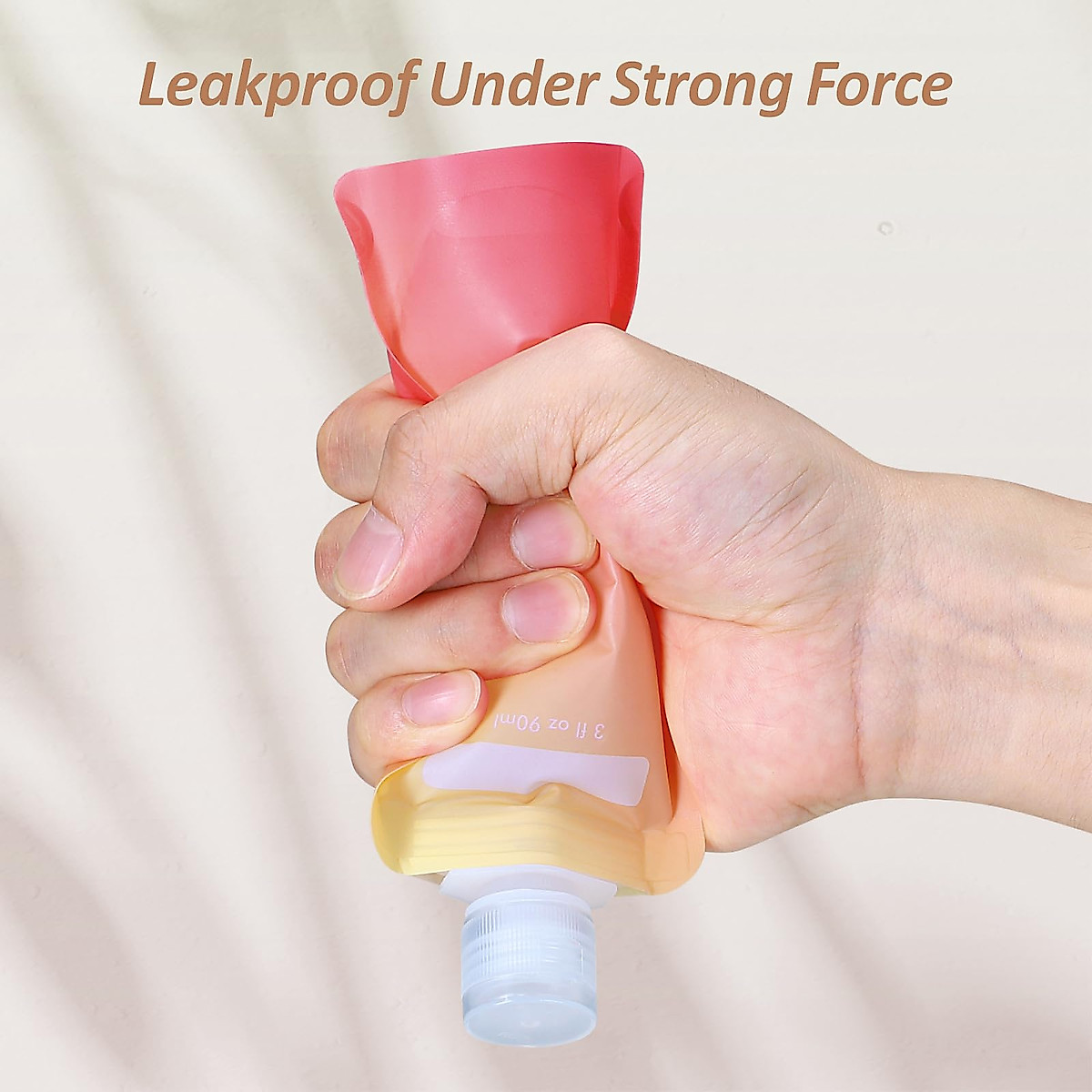 PACKISM Travel Pouches for Toiletries - 12 Pack Leak Proof 3oz TSA Approved Travel Size Containers, Stand Up, Slim & Lightweight Design, Take up Less Space, Pack More Liquids