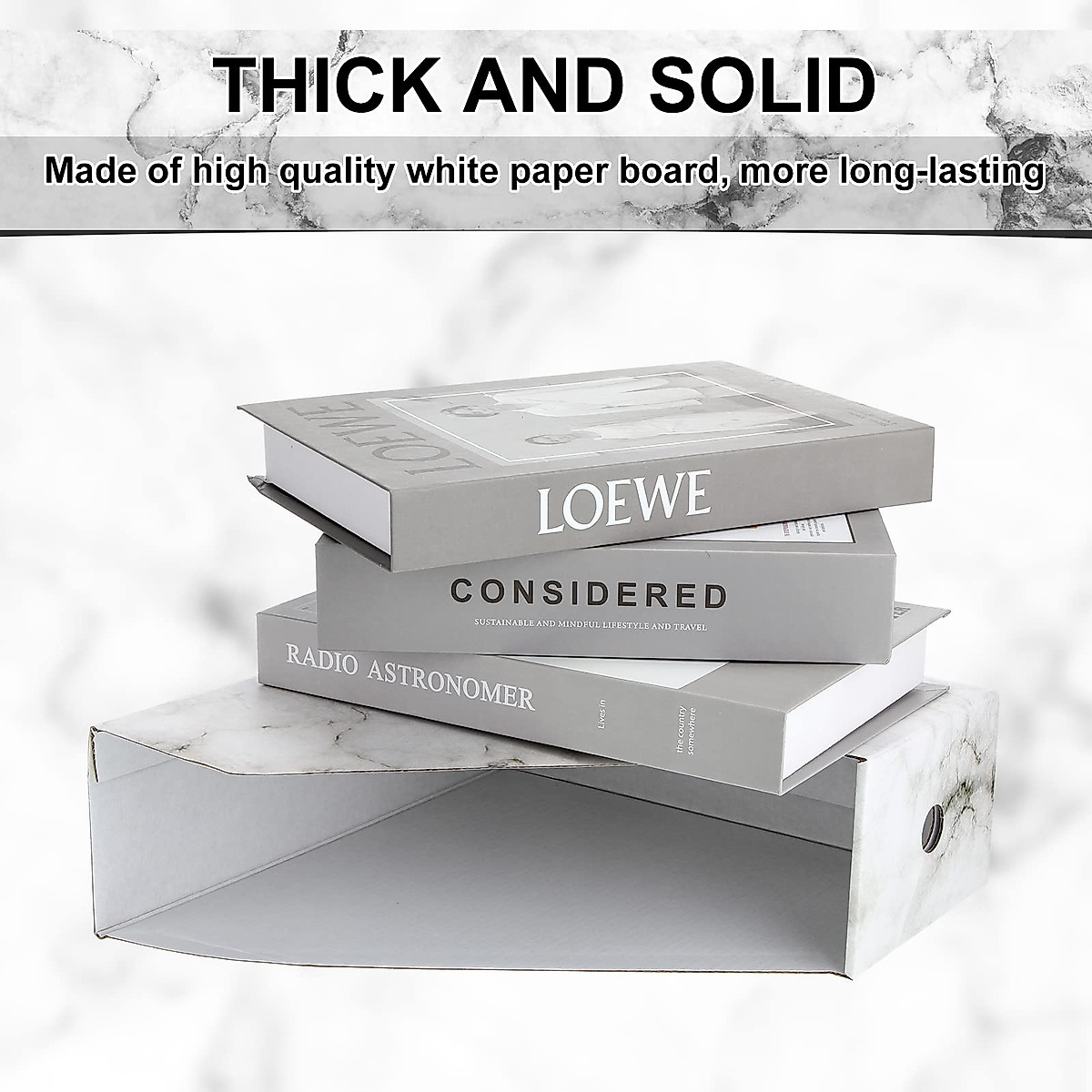 15 Packs Marble Magazine File Holder Bulk Collapsible Magazine Folder Organizer Desktop File Holder Storage Box Cardboard File Rack Book Bins with Labels for A4 Size Document Home School Office Favors