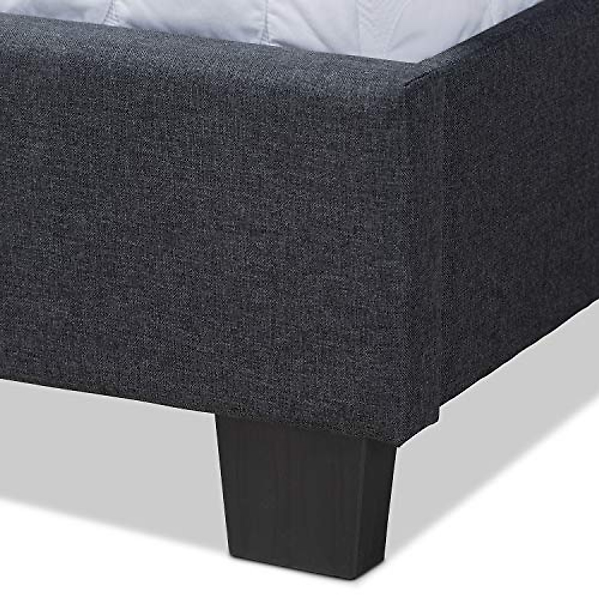 Baxton Studio Ansa Modern and Contemporary Dark Grey Fabric Upholstered Queen Size Bed