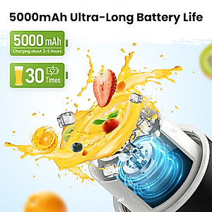 Personal Size Blender, Enenal Portable Blenders Smoothies and Shakes 5000mAh Battery, 16oz Mini Blender USB Rechargeable, Handheld Blender BPA-Free Fruit Smoothie Juicer Cup