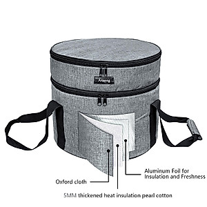 Arineng insulated pie carrier Round Insulated Casserole Carriers, Pie Carriers, Round Insulated Coolers, Casserole Trays For Hot And Cold Foods