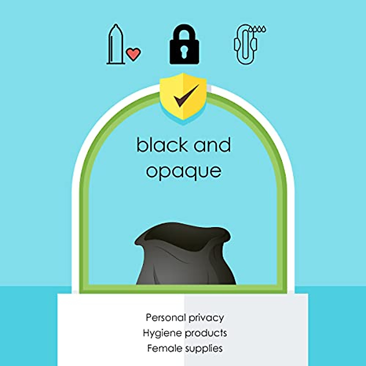 3 Gallon 80 Counts Strong Trash Bags Garbage Bags by Teivio, Bathroom Trash Can Bin Liners, Plastic Bags for home office kitchen, Black