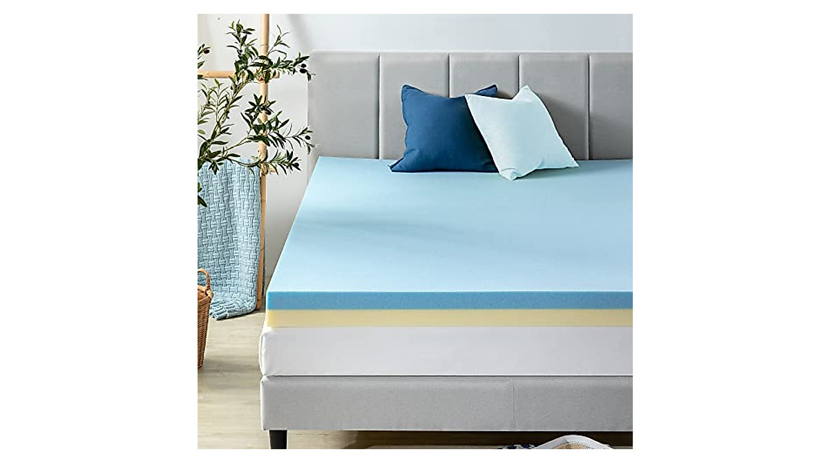 ZINUS Cooling Gel Mattress Topper - Queen Size Comfort