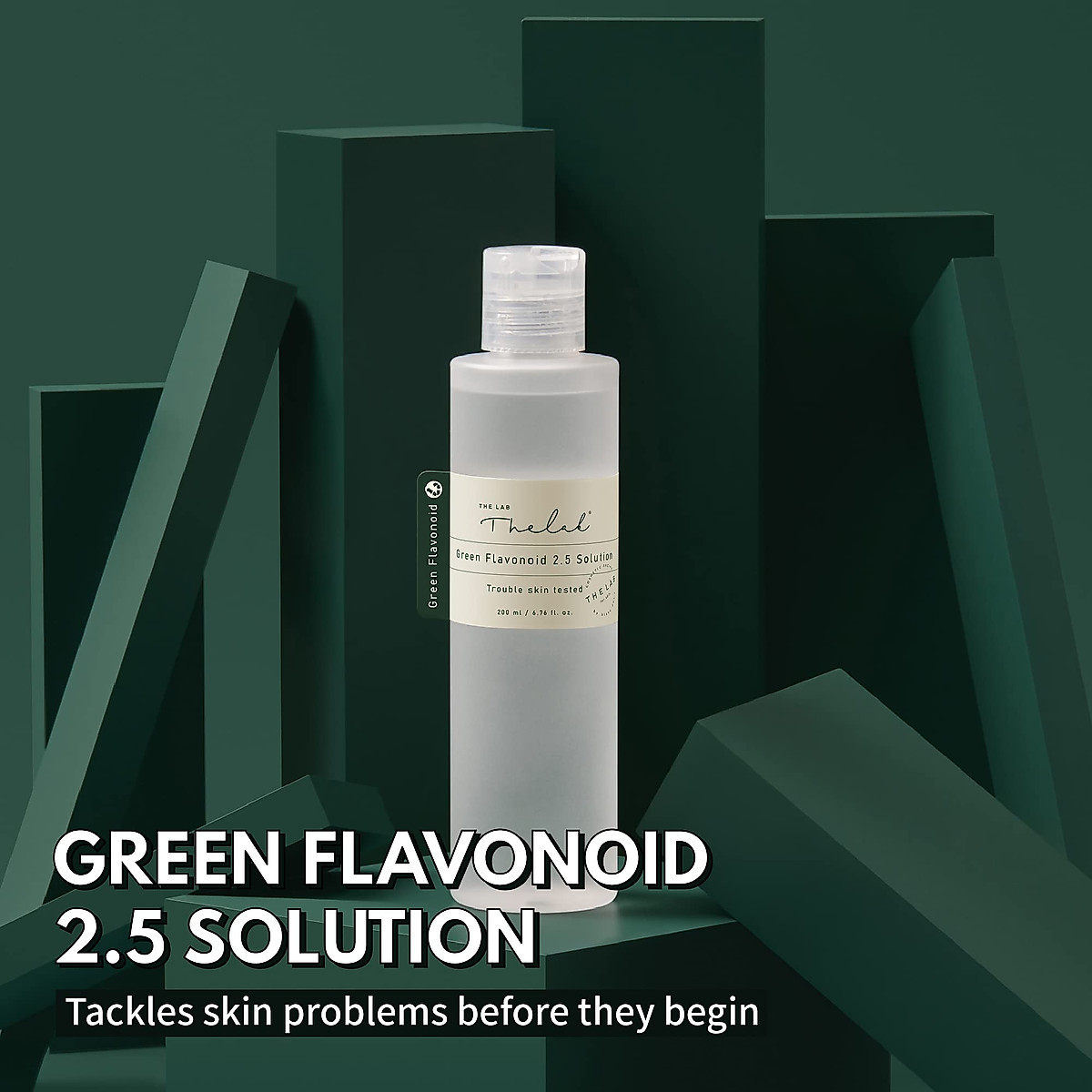 THE LAB BY BLANC DOUX Green Flavonoid 2.5 Skin Solution - Facial Toner Deep Penetration w/Liposome Tech Vegan Cruelty-Free Soothing for Sensitive Skin, Hydrating Care - 6.7 Fl Oz