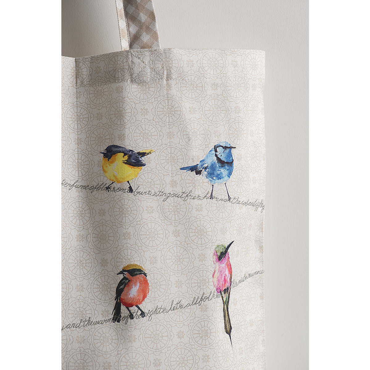 Maison d' Hermine Tote Bag 100% Cotton Reusable Grocery Bag for Work Beach Travel Shopping Lunch Perfect for Gifts Men Women (Birdies On Wire)