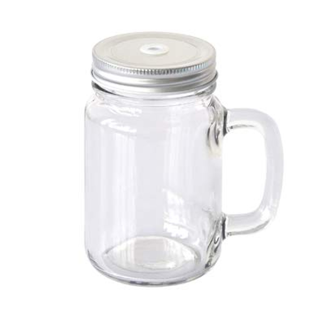 Mason Blank Sublimation transparent clear glass Jar Mugs 430ml with glass handles and straw drinking heat dye transfer 2 pieces