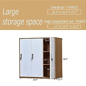 3 Door Small Bedroom Furniture,Metal Locker with Cloth Rail and Shelf,Kids Living Room Locker,Storage lockers for Office (3D)