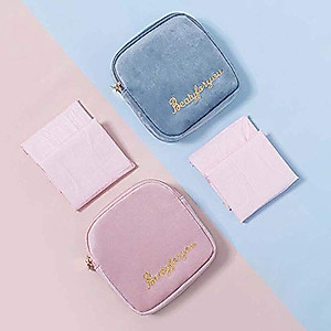 Girl Convenience Sanitary Plush Storage Bag, Portable Sanitary Napkin Storage Bag Makeup Bag Coin Purse Jewelry Organizer(pink)