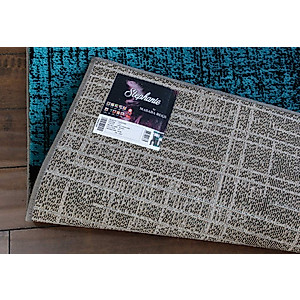Masada Rugs, Stephanie Collection Area Rug Modern Contemporary Design 1110 Turquoise Grey White Black (5 Feet 3 Inch X 7 Feet 3 Inch)