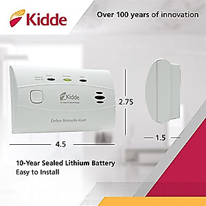 Kidde Worry-Free Carbon Monoxide Detector Alarm with 10 Year Sealed Battery | Model C3010