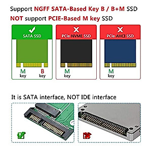 ELUTENG M.2 NGFF to SATA Adapter Card B Key/B & M Key SSD Converter NGFF M2 to 2.5 Inch SATA III Drivers for NGFF M.2 2280 2260 2242 2230 SSD (Not for M.2 NVME)