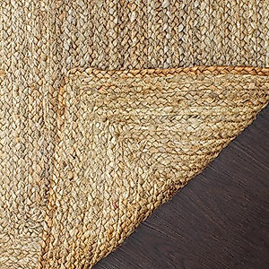 Jute Cotton Rag Rug 2X3' | Hand Woven Rug | Living Room Rugs | Kitchen Rugs | Jute Burlap Rag Rug 24x36 inch | Rustic Rug | Natural Rug | Runner Rugs | Entry Way Rugs(Rect W-2 x L-3 Feet)