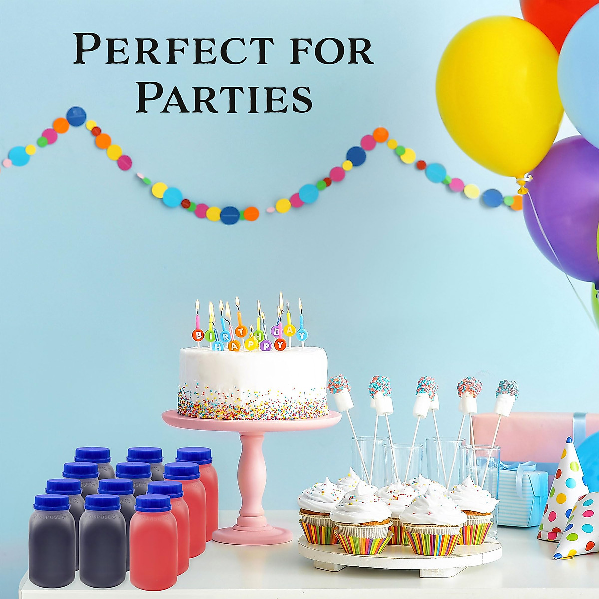 Cornucopia Brands 8-Ounce Plastic Milk Bottles (12-Pack); HDPE Bottles Great for Milk, Juice, Smoothies, Lunch Box & More, BPA-Free, Dishwasher-Safe, BPA-free