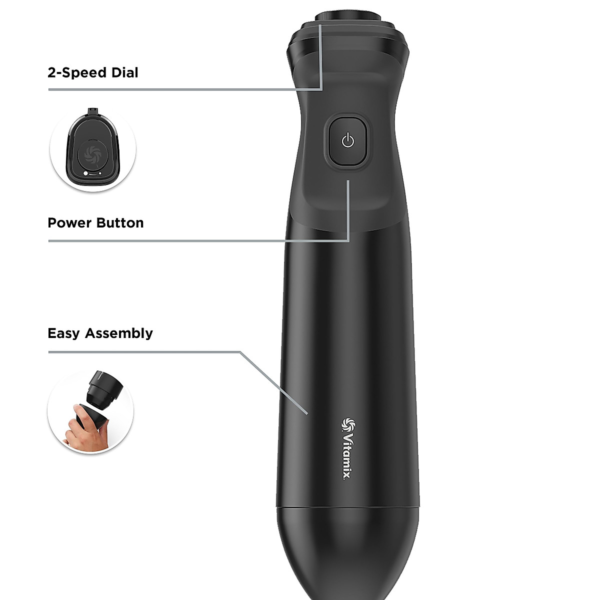 Vitamix 2-Speed Immersion Blender + Whisk, Black