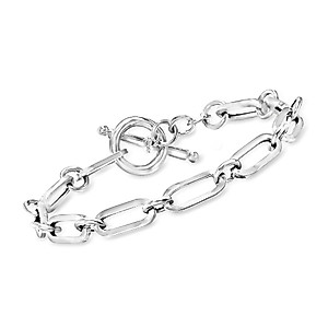Ross-Simons Toggle Paperclip Link Bracelet