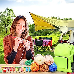 XSEINO Crochet Kit with Step-by-Step Video Tutorials,Includes Premium 16 Roll-800Yard Crochet Yarn, 9 Crochet Hooks, Crochet Bag and All Accessories Kit - Crochet Kit for Beginners