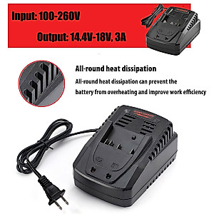 2Pack 18V 5.0Ah BAT609 Battery and 14.4V ~ 18V Li-ion battery Charger Replacement for Bosch 18V Battery BAT609 BAT610 BAT610G BAT612 BAT618 BAT618G BAT619G Cordless Power Tools Battery