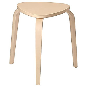 IKEA Stackable/ Triangular-Shaped/3-Legged Stool with Bent Legs (Birch)
