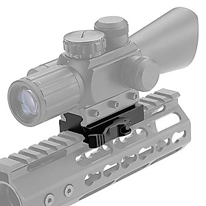 LONSEL Picatinny Riser Mount, Low Profile Rail Riser Mounts Adaptor with QD Lever Lock Quick Release & 5 Slots Picatinny Rails for Scope Rings Optics Sights, 1/2" H x 2.5''L (1 Pack)