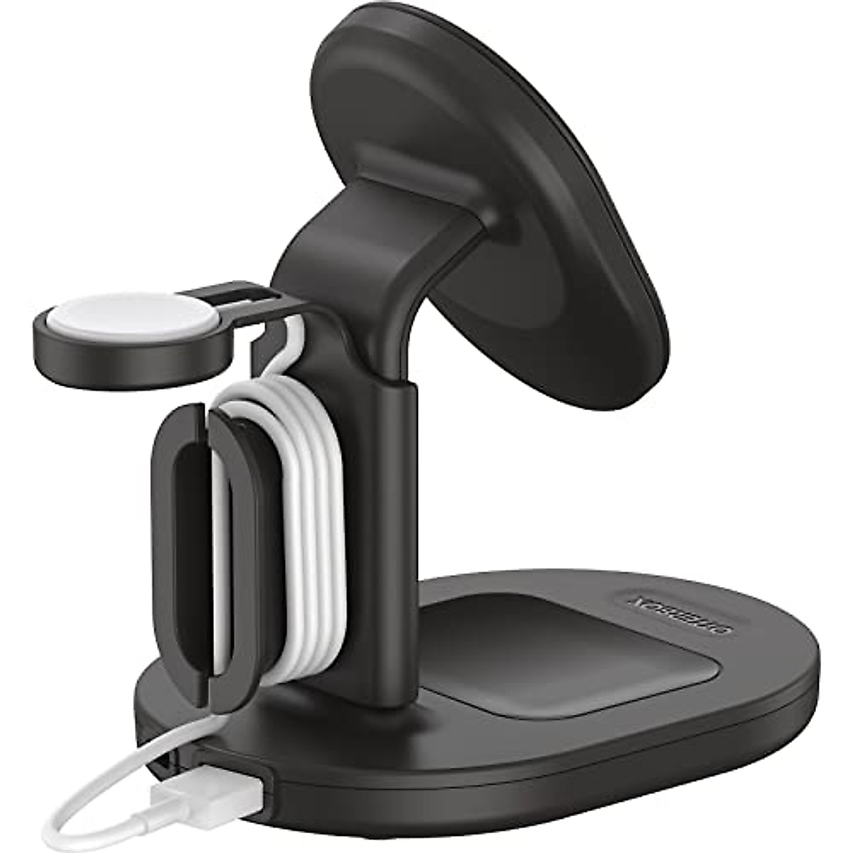 OtterBox Wireless 3 in 1 MagSafe Charging Stand, Strong Magnetic Alignment and Attachment with MagSafe, Sleek Multi-Devicie Charging Station for iPhone, AirPods and Apple Watch, Black