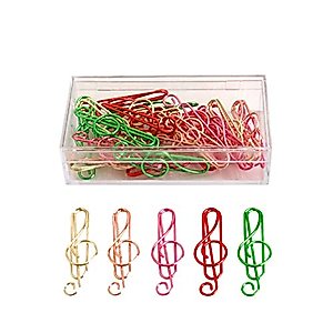 SUPVOX Jumbo Paper Clips Musical Notes Paper Clip Assorted Colors Bookmark Clips Marking Pin for Office School Wedding Decoration 25pcs