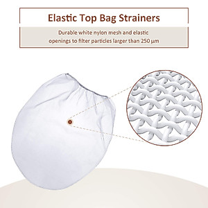 Patelai 30 Pieces 5 Gallon Paint Strainer Bags White Regular Fine Mesh/Elastic Top Bag Strainers for Use with Paint Sprayers