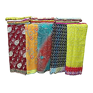 Peegli Pack of 50 Assorted Wholesale Textile Indian Dupatta Women Scarves Handmade Mixed Fabric Lot
