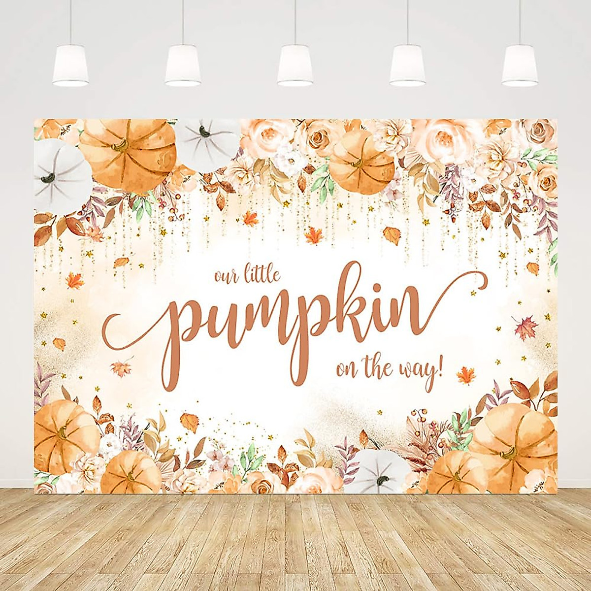 Aprophic Pumpkin Baby Shower Backdrop Fall Baby Shower Decorations Banner Our Little Pumpkin is On The Way Thanksgiving Baby Shower Background Photo Booth Studio 7x5ft