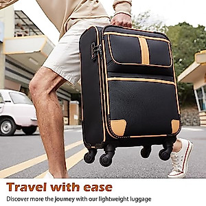 Coolife Luggage 4 Piece Set Suitcase Expandable TSA lock spinner softshell