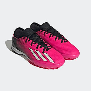 adidas X SPEEDPORTAL.3 Turf Soccer Shoe, Team Shock Pink/Zero Metallic/Black, 4.5 US Unisex Big Kid