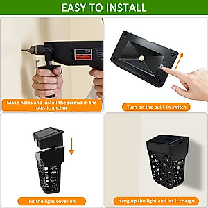 KagoLing Solar Fence Lights, Solar Deck Lights Outdoor Waterproof Step Lighting LED Garden Decorative for Patio, Front Door, Stair, Landscape, Yard and Driveway Path, 2 Pack