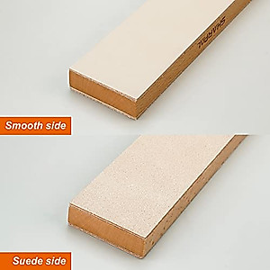 SHARPAL 205H Double-sided Leather Strop (Genuine Cowhide) 13.2" x 2.4" Kit with 2 Oz. Polishing Compound & Angle Guide, Knife Stropping Block for Sharpening & Honing Knives, Woodcarving Chisels
