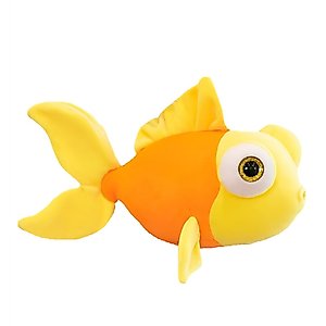 JOSON Goldfish Plush Stuffed Animal, Soft Goldfish Doll Pillow, Birthday for Boys and Girls (13.7 inch) (Yellow)