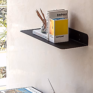 Saffron Fabs 24" x 8" Metal Wall Shelf in Textured Black