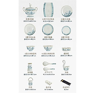 GAENZA Chinese cutlery set bone china bowls plates kitchen utensils kitchenware set