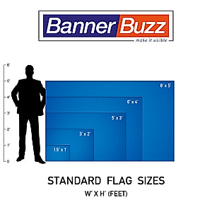 BannerBuzz Custom Rectangle Flag, Polyester Fabric, Multi purpose Outdoor Indoor use, Pole Pocket or Metal Grommets Option - Flag Only (Size:- 8' W X 5' H, Double Side Printing)