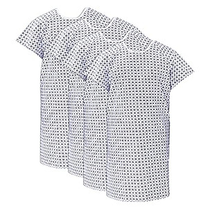 RUVANTI 4 Pack Hospital Gowns for Women/Men - Medical Patient Gowns for Elderly Women - Plus Size Gowns for Home Care - Labor and Delivery/Nursing - Comfortably Fits Sizes up to 2XL