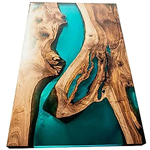 Epoxy Table, Epoxy Resin River Table, Live Edge Wooden Table, Natural Wood,Dining table, Natural Epoxy Table, Resin Table 54x27 inch