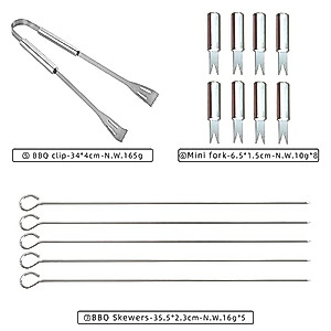 iMiaoW BBQ Grill Accessories, Stainless Steel Barbecue Tools Grilling Tools Set with Storage Bag - Premium Grill Utensils Set with Spatula, Tongs, Skewers, Case