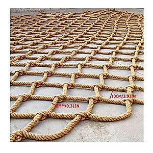 MAGFYLY Banister Guard net Hemp Rope Net, Children's Stairs Anti-Fall Safety Net, Restaurant Bar Partition Net, Photo Wall Decoration Net, Balcony Obstacle Scenic Fence Protection Net 1x9m