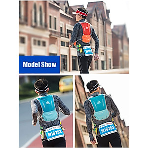 Win.Deeper 5L Lightweight Running Backpack Outdoor Sports Trail Racing Marathon Hiking Fitness Bag Hydration Vest Pack (Black + 500ML Water Bottle)