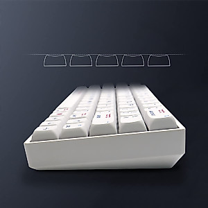 Hkfos PBT Keycaps 134 Keys, XDA Profile Keycaps, Dye-Sublimation White Custom Keycaps for Cherry Gateron MX Switches Mechanical Keyboards(with 1.75U Shift)