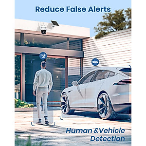 AOSU Solar Security Camera Wireless Outdoor System, 3K/5MP Battery Powered WiFi Camera for Home Security, Panoramic PTZ, Auto Tracking, Human/Vehicle Detection, Night Vision, Spotlights, 2-Way Talk